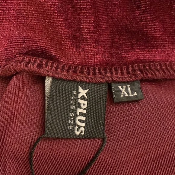 XPLUS WEAR | Dresses | Nwt Xplus Wear Luxurious Burgundy Velvet One Shoulder Long Sleeve Fitted ...